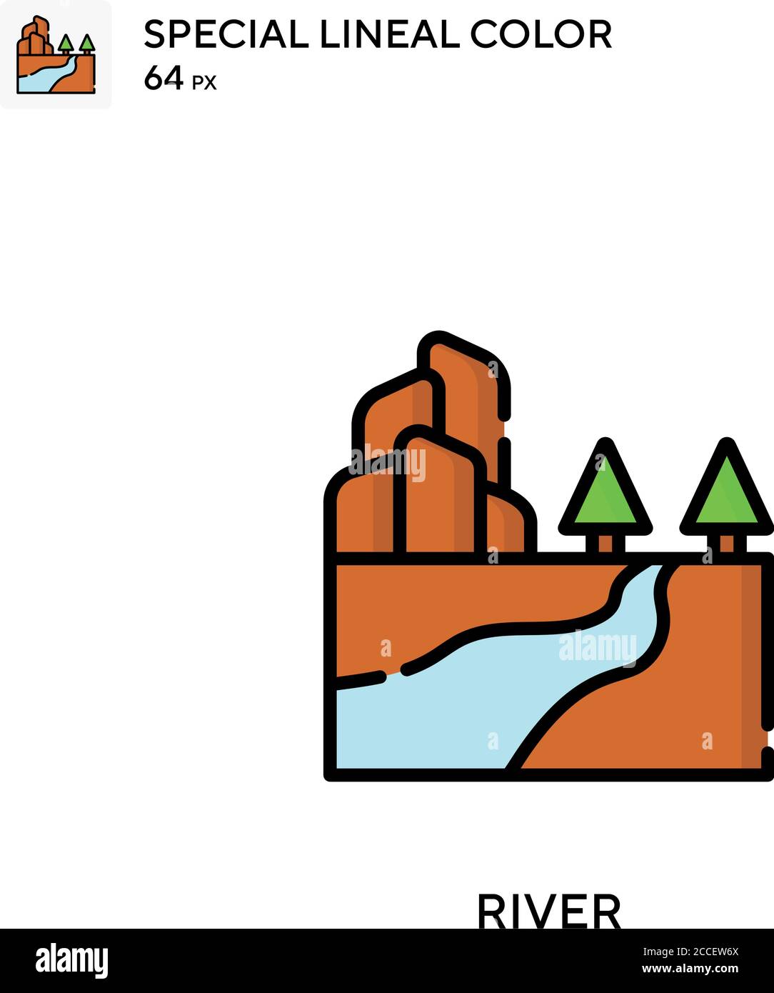 River Special lineal color icon. Illustration symbol design template ...