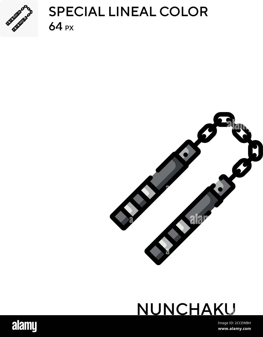 Nunchaku Special lineal color icon. Illustration symbol design template for web mobile UI ...