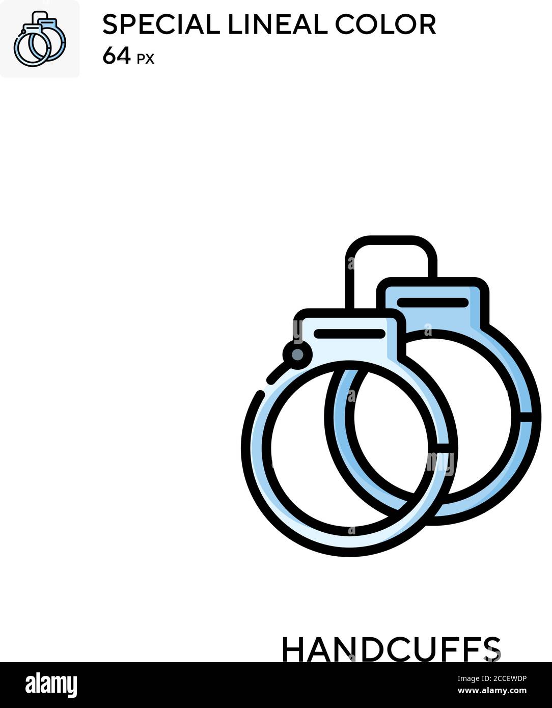 Handcuffs Special lineal color icon. Illustration symbol design ...