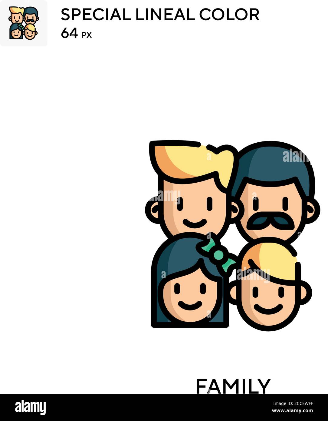 Family Special lineal color icon. Illustration symbol design template ...