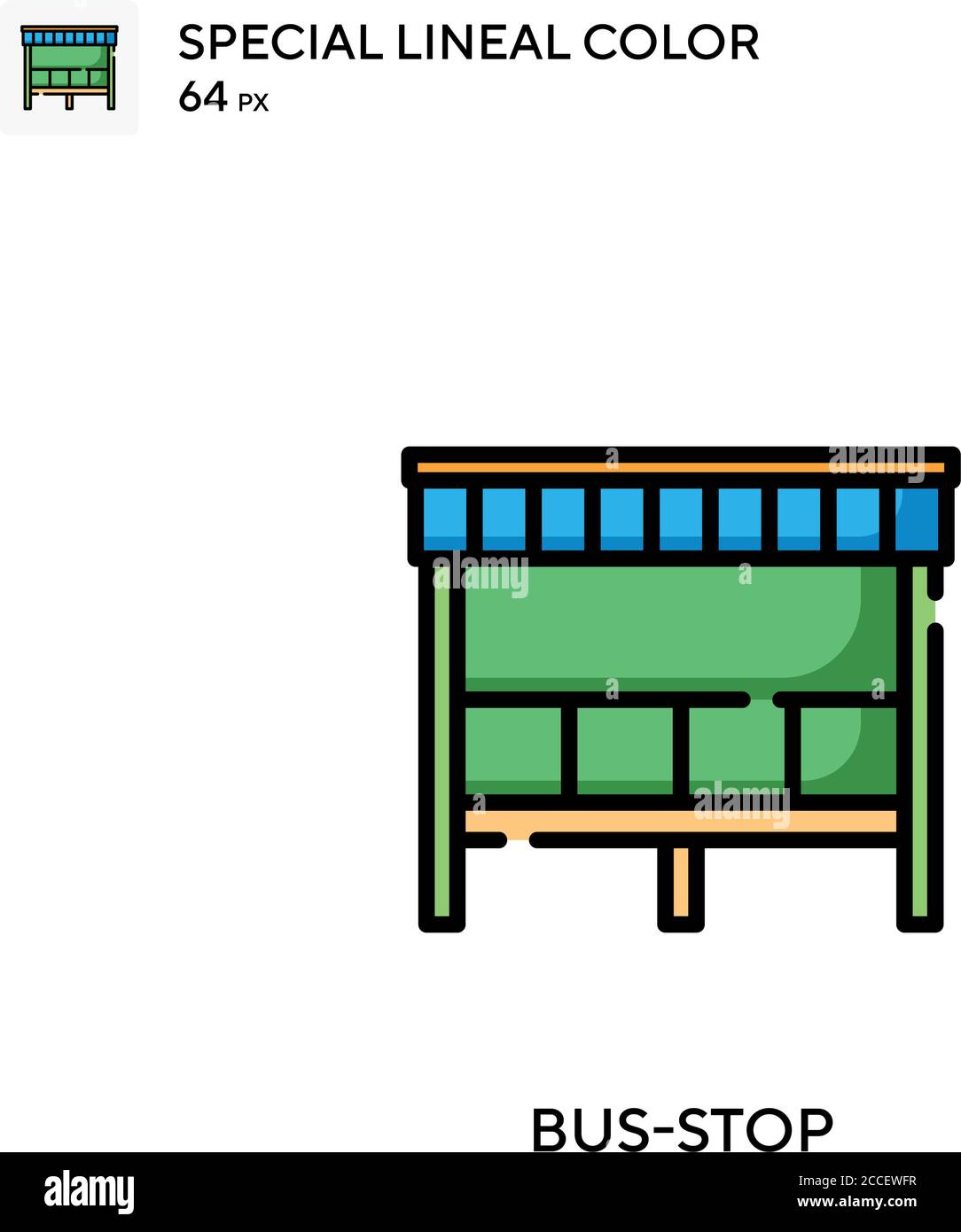 Bus-stop Special lineal color icon. Illustration symbol design template ...