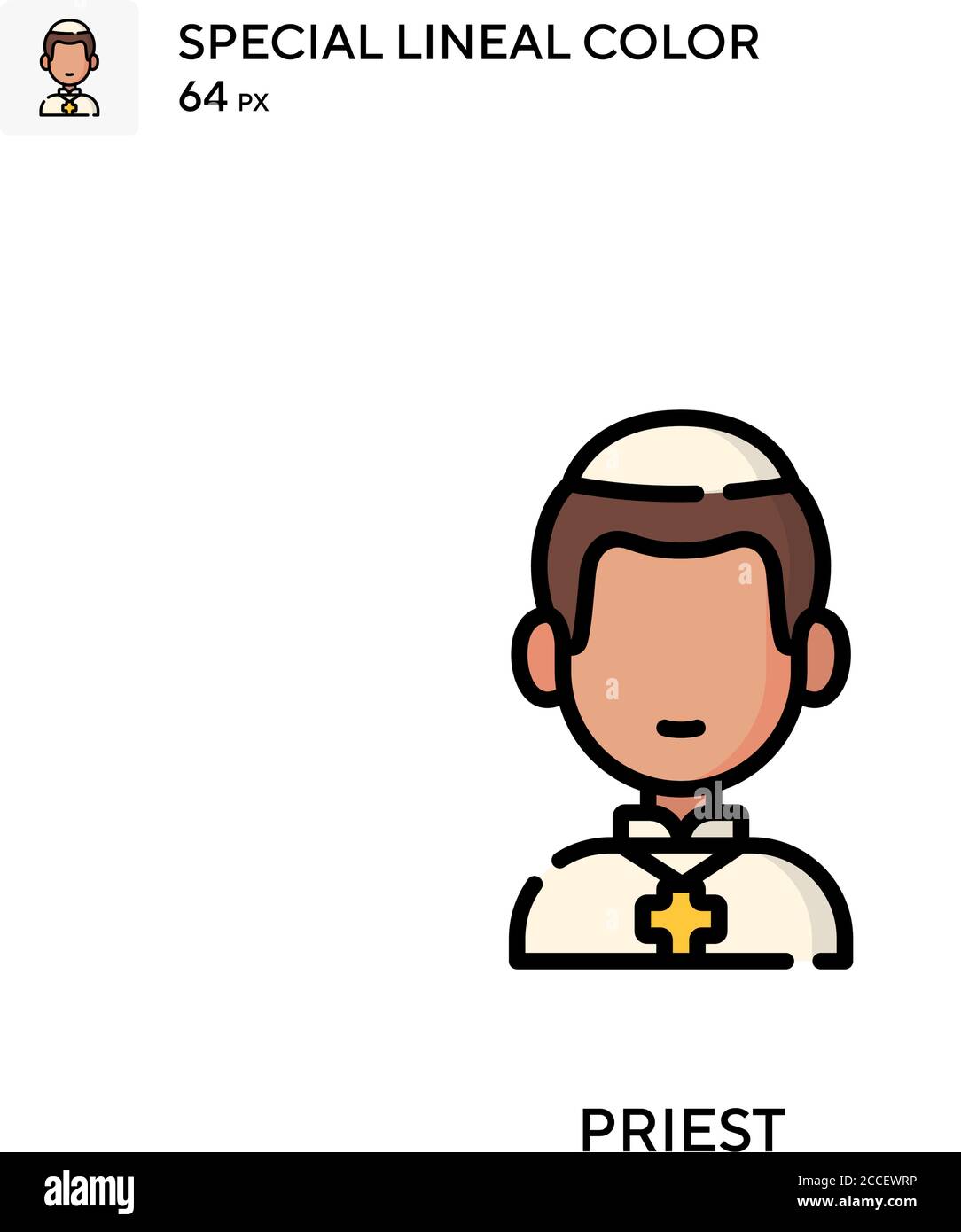Priest Special lineal color icon. Illustration symbol design template for web mobile UI element ...