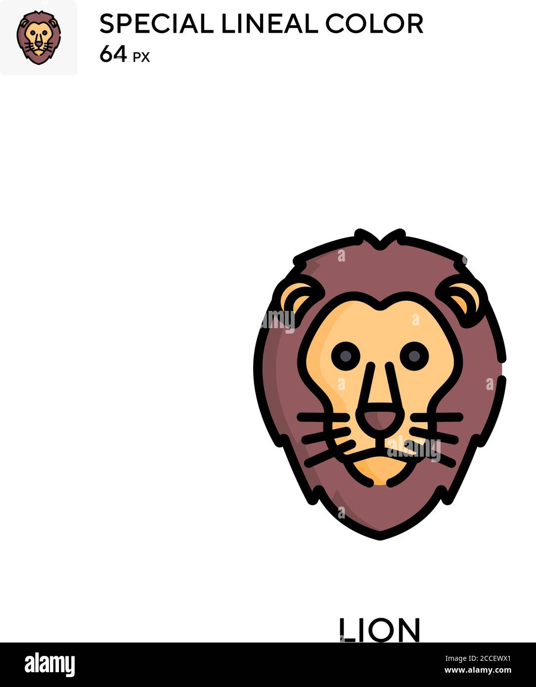 Lion Special lineal color icon. Illustration symbol design template for ...