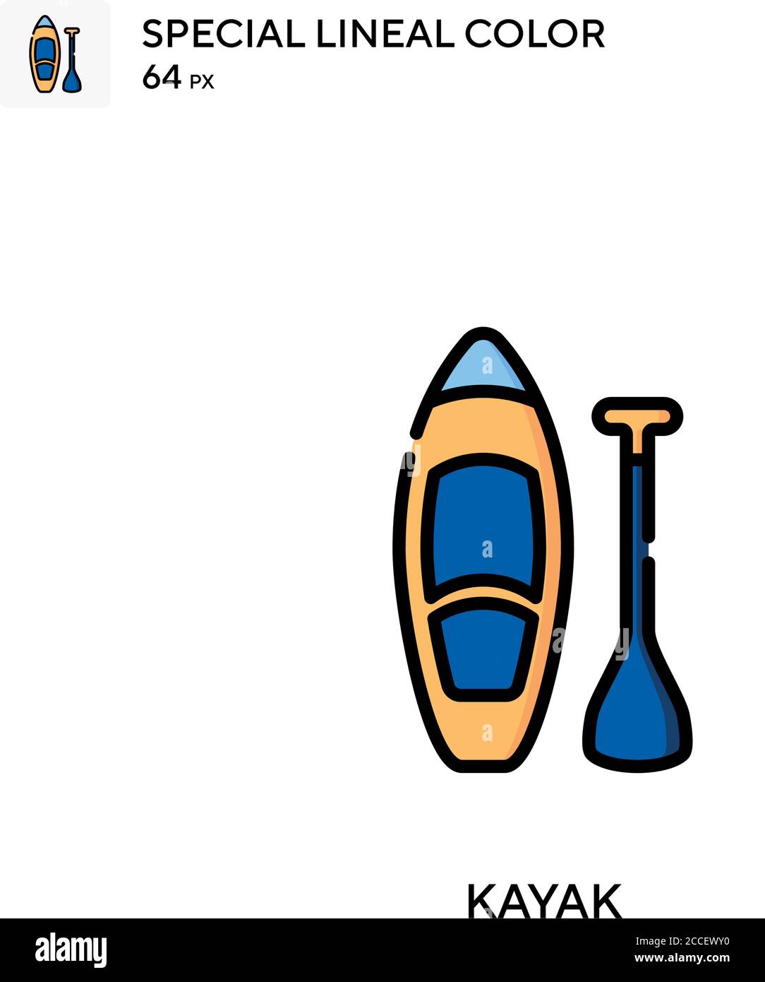Kayak Special lineal color icon. Illustration symbol design template for web mobile UI element ...