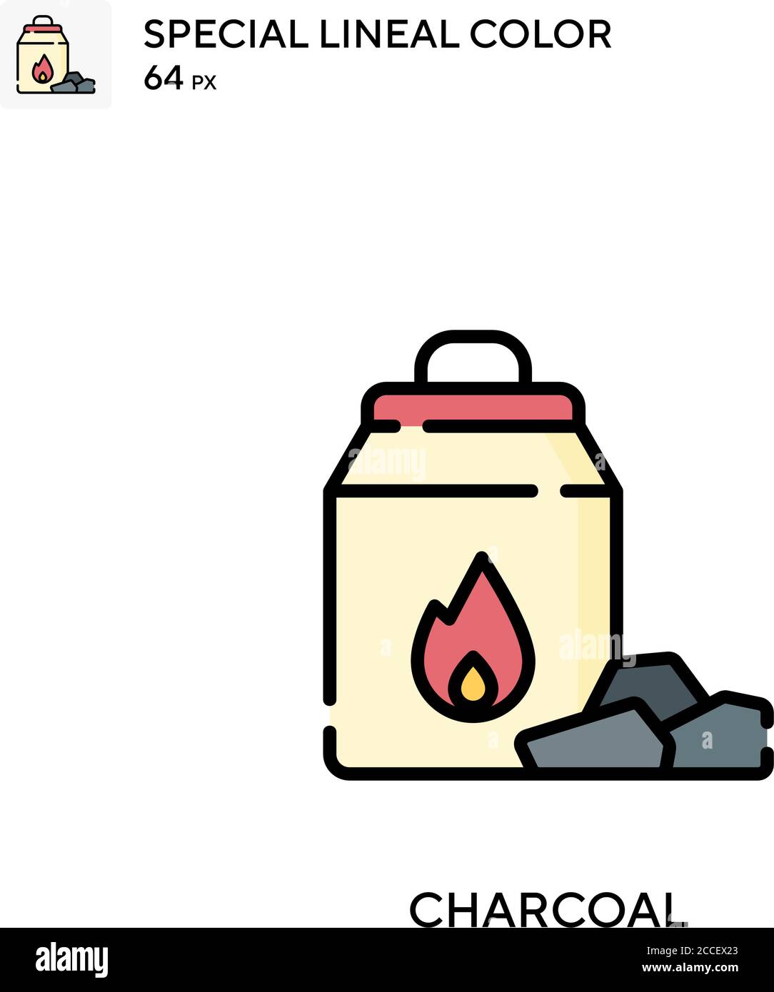 Charcoal Special lineal color icon. Illustration symbol design template ...