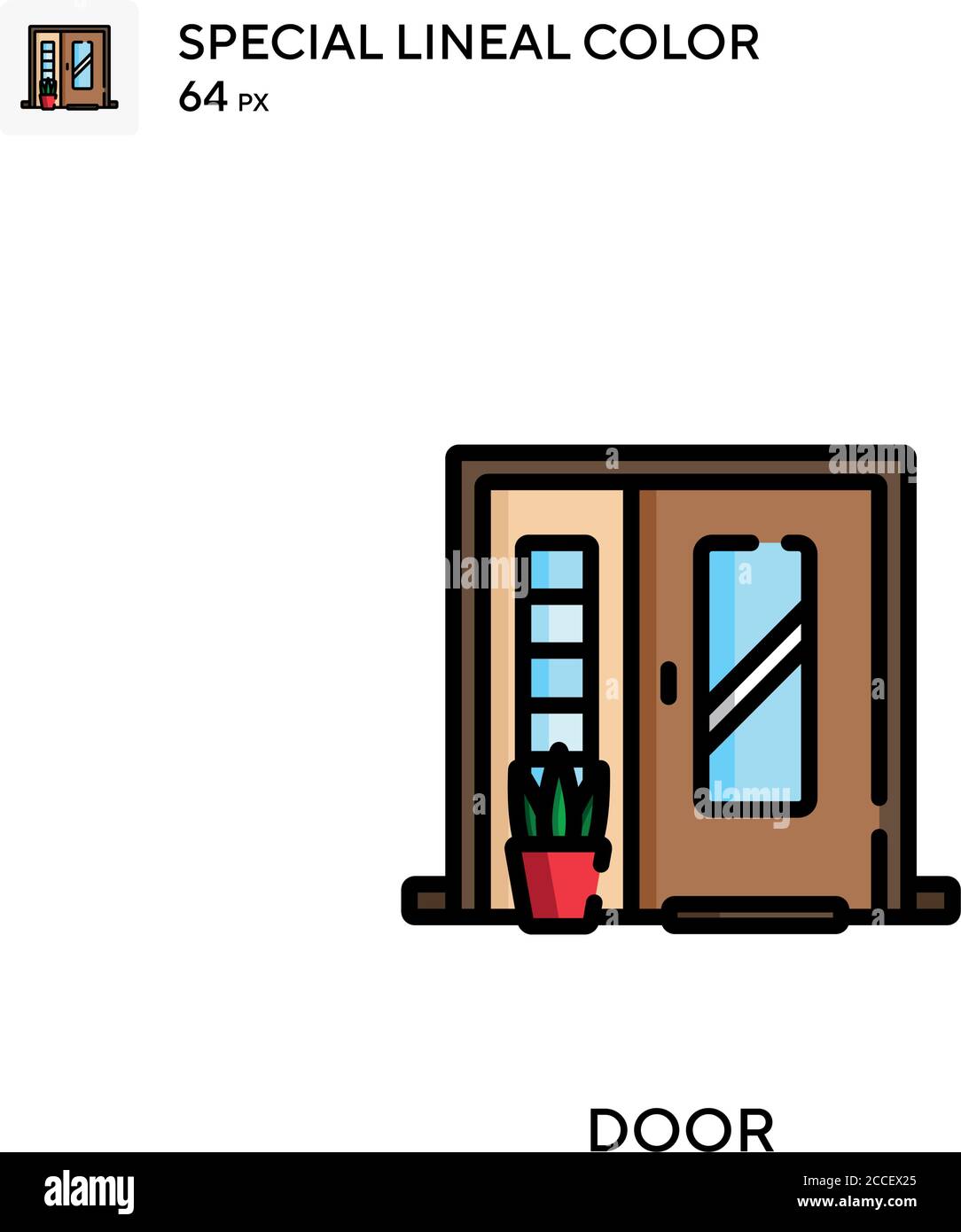 Door Special lineal color icon. Illustration symbol design template for ...