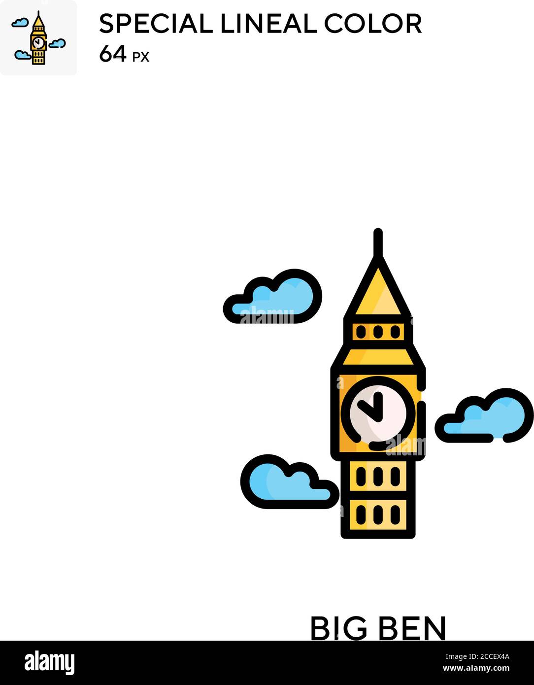 Big ben Special lineal color icon. Illustration symbol design template ...