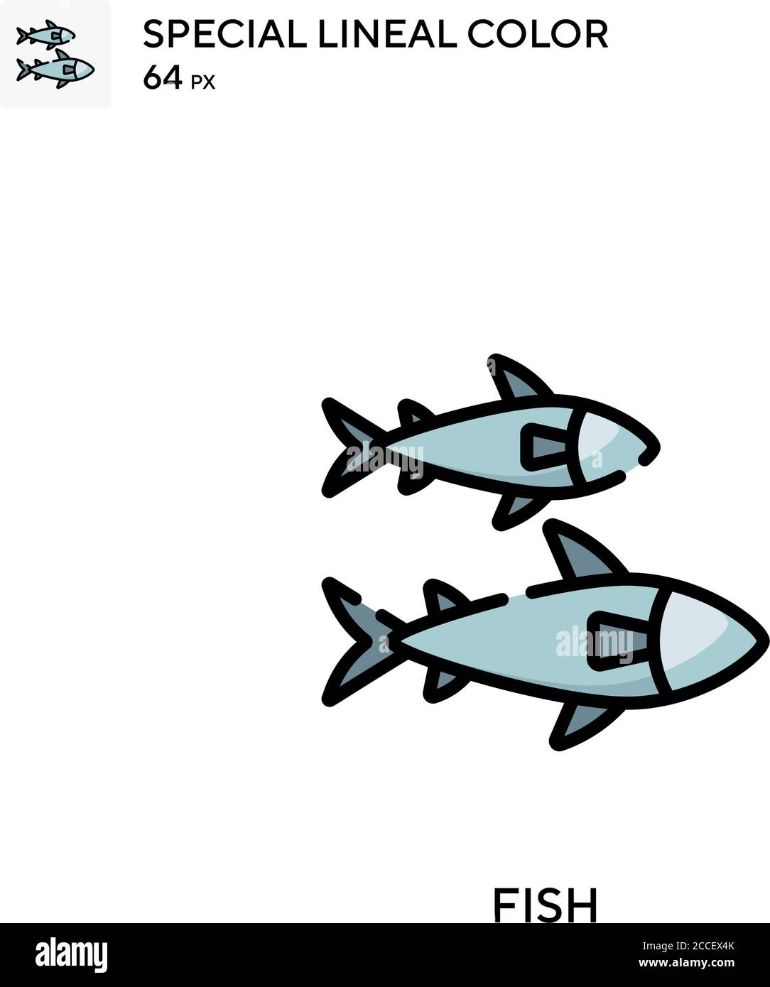 Fish Special lineal color icon. Illustration symbol design template for ...