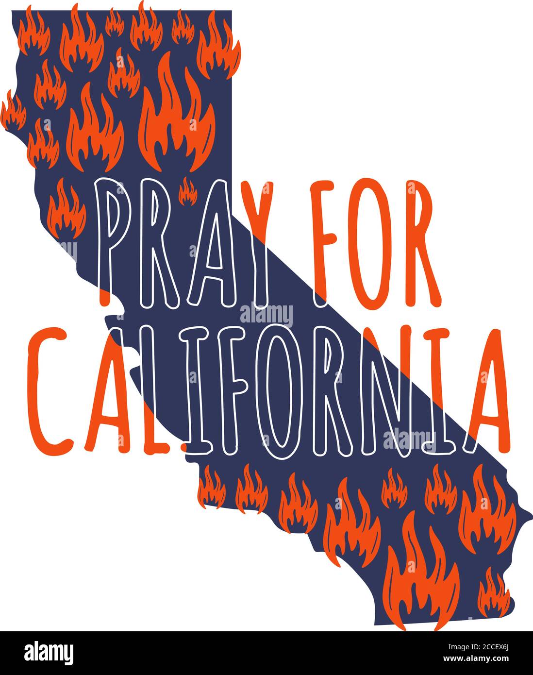 Illustration in support of the southern California after a wildfires ...