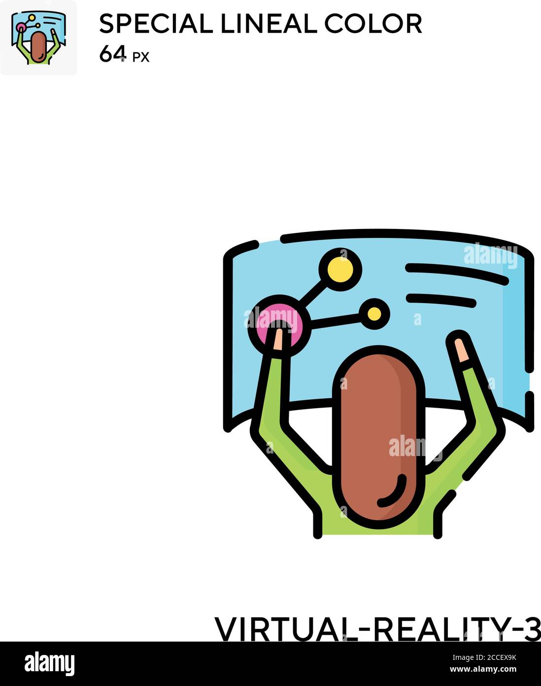 Virtual-reality-3 Special lineal color icon. Illustration symbol design ...