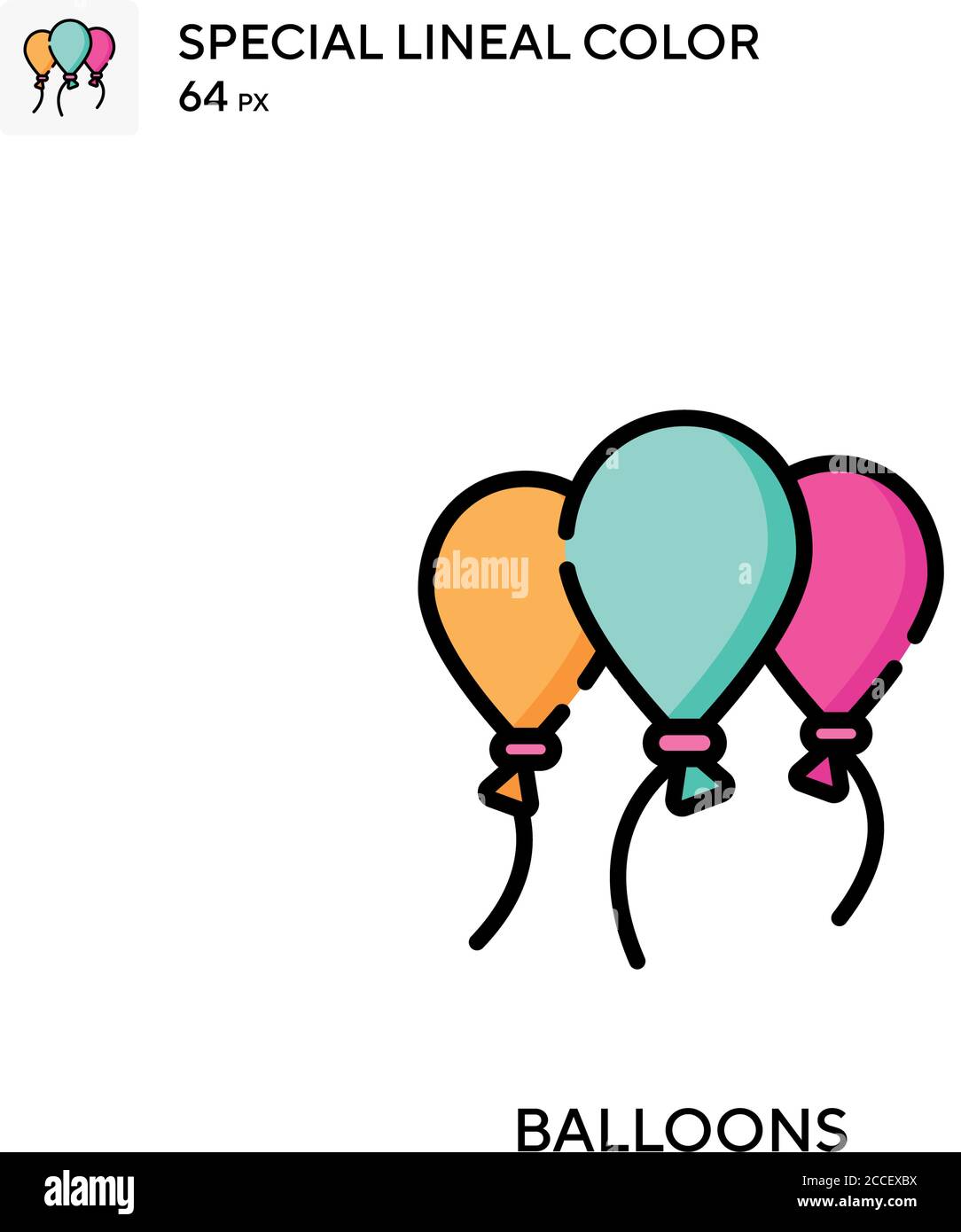 Balloons Special lineal color icon. Illustration symbol design template ...