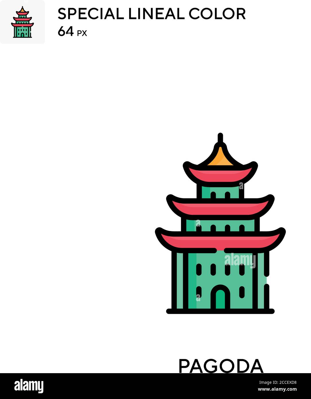 Pagoda Special lineal color icon. Illustration symbol design template ...
