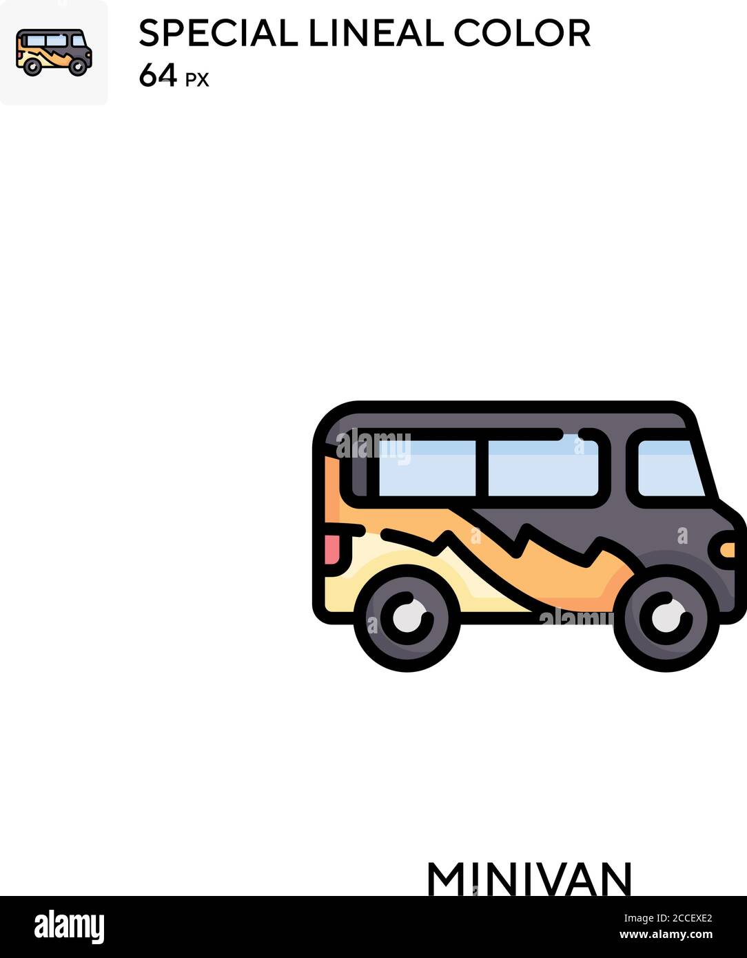 Minivan Special lineal color icon. Illustration symbol design template for web mobile UI element ...