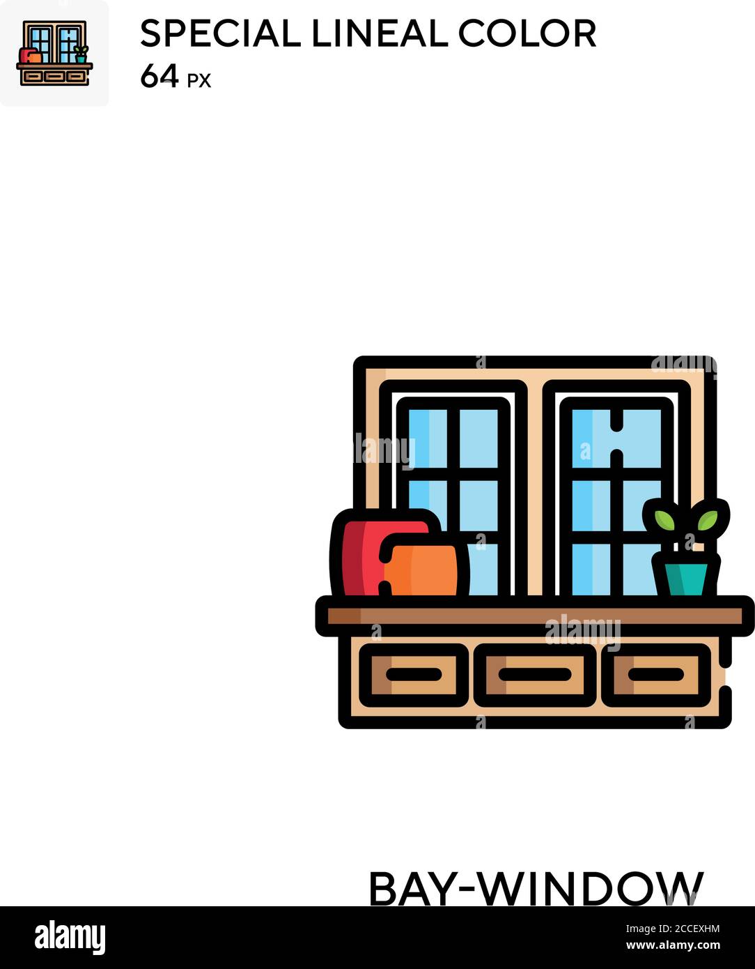 Bay-window Special lineal color icon. Illustration symbol design ...