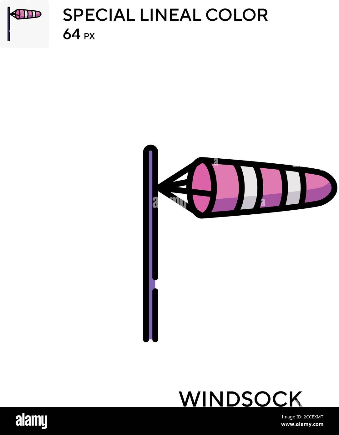 Windsock Special lineal color icon. Illustration symbol design template for web mobile UI ...