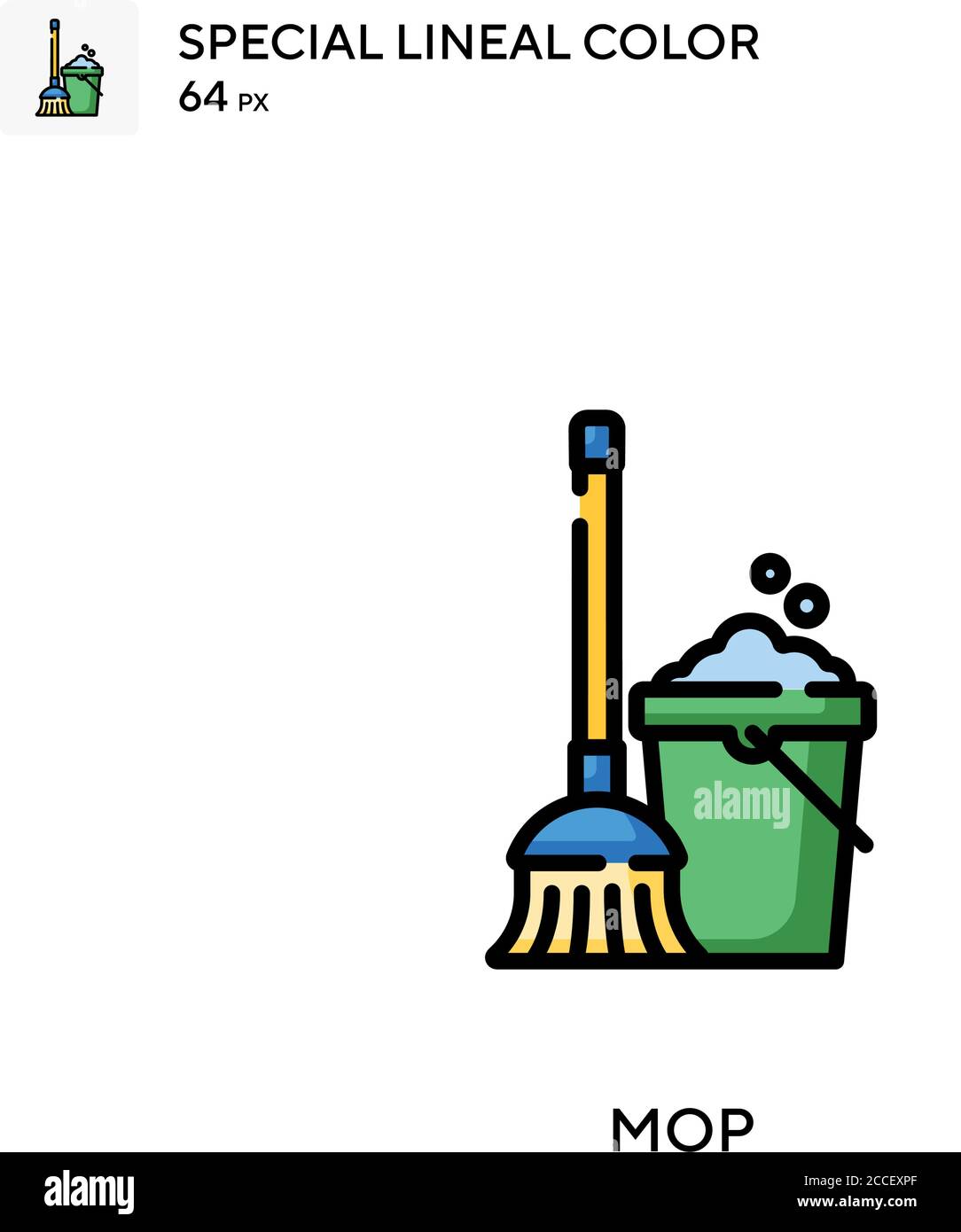 Mop Special lineal color icon. Illustration symbol design template for ...