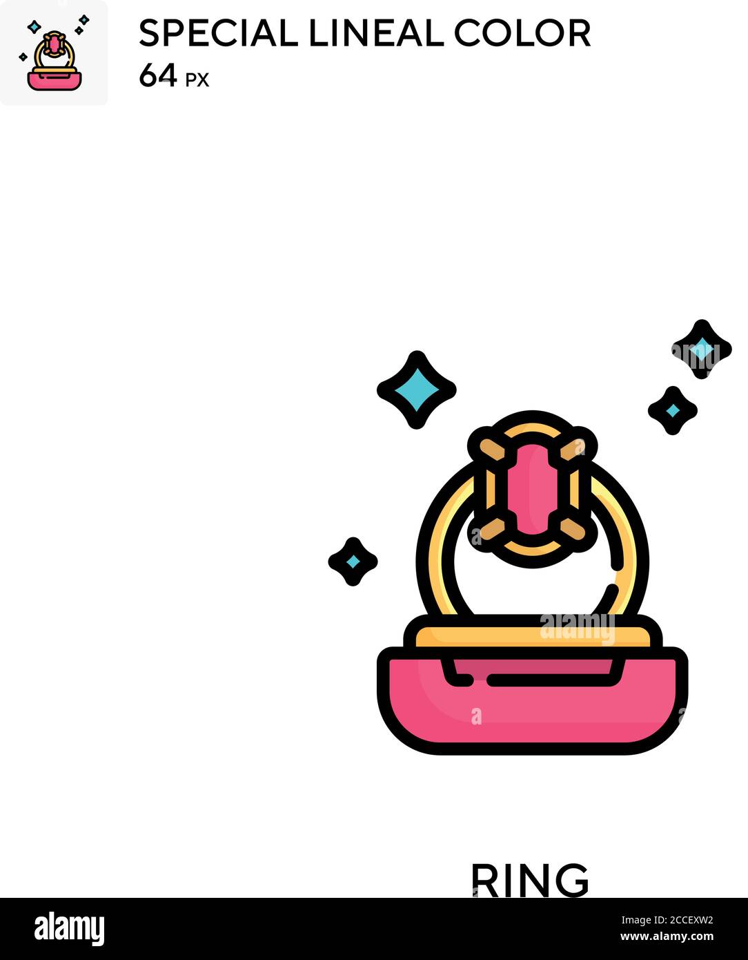 Ring Special lineal color icon. Illustration symbol design template for ...