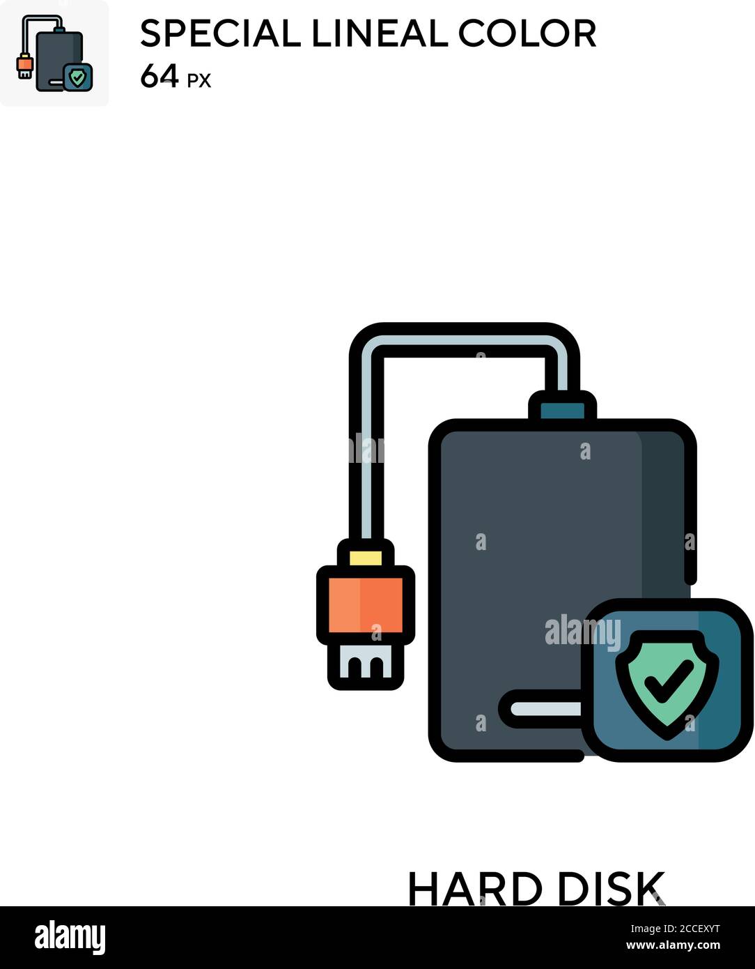 Hard disk Special lineal color icon. Illustration symbol design ...