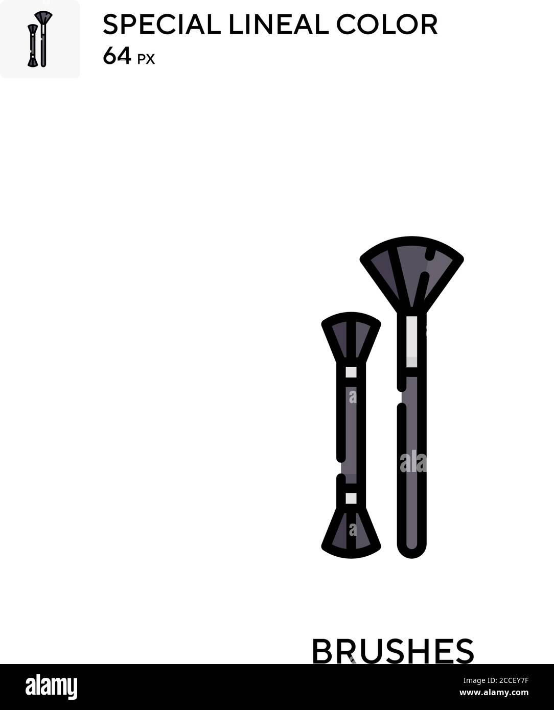 Brushes Special lineal color icon. Illustration symbol design template ...