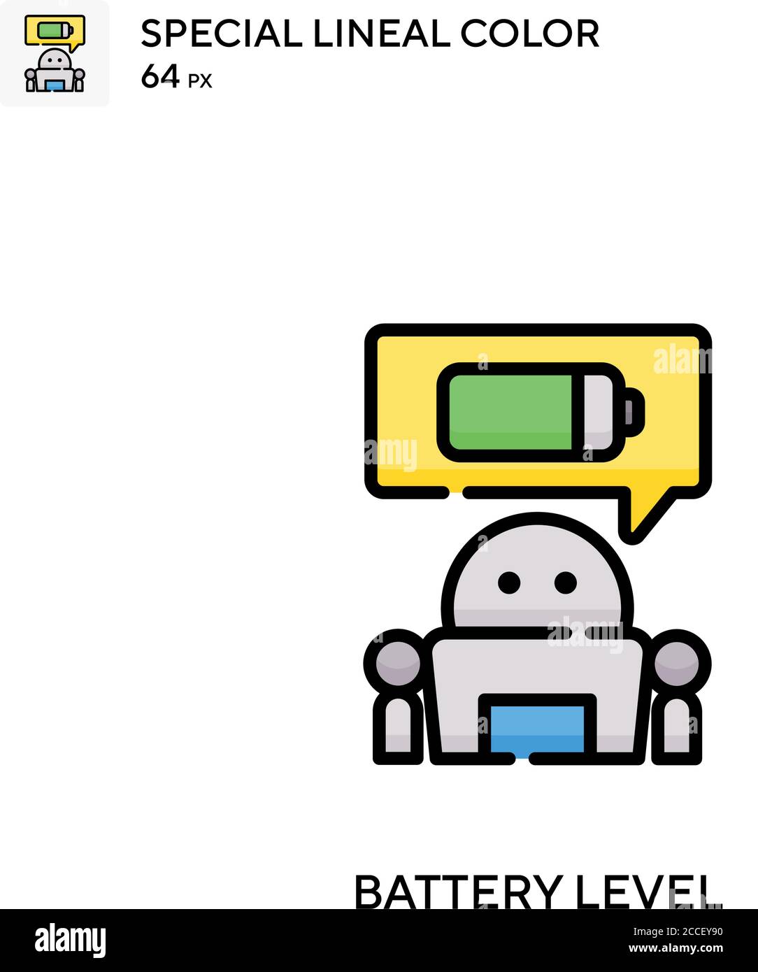 Battery level Special lineal color icon. Illustration symbol design ...