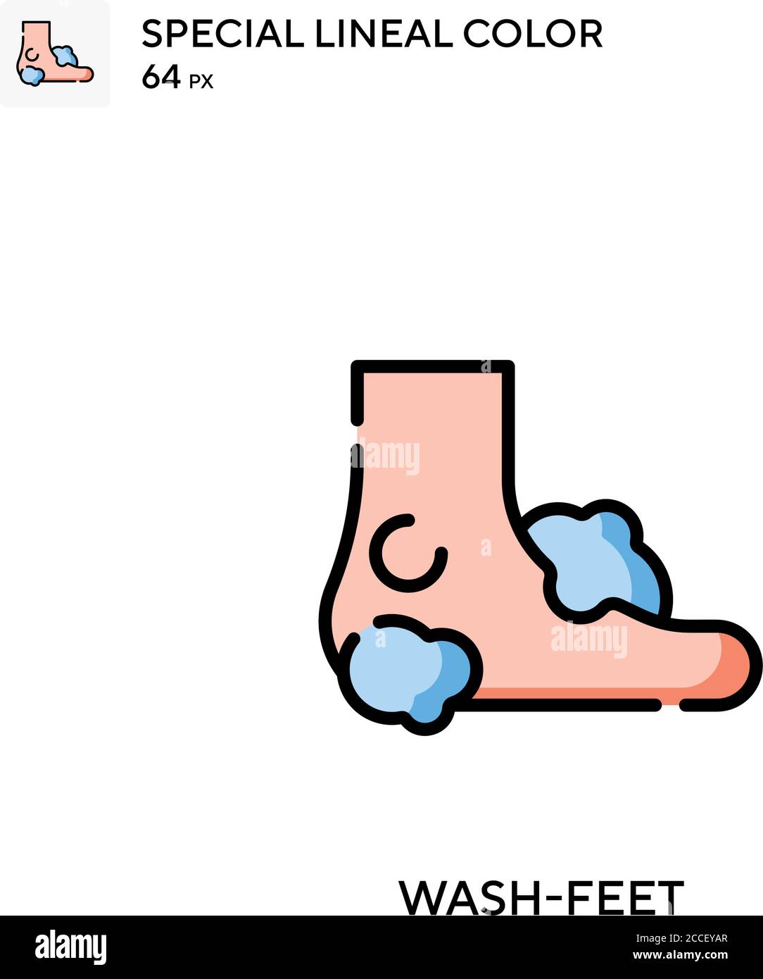 Wash-feet Special lineal color icon. Illustration symbol design ...