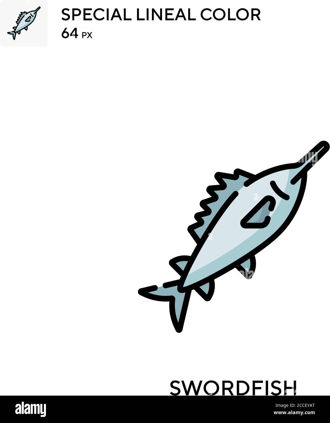 Swordfish Special lineal color icon. Illustration symbol design ...