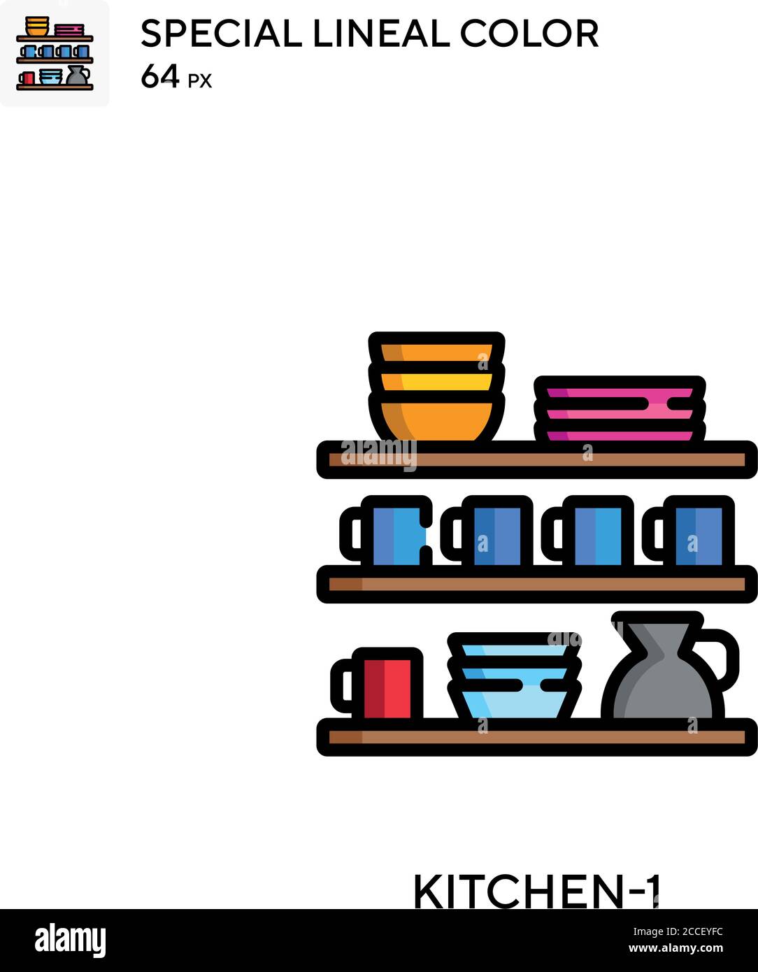 Kitchen-1 Special lineal color icon. Illustration symbol design ...
