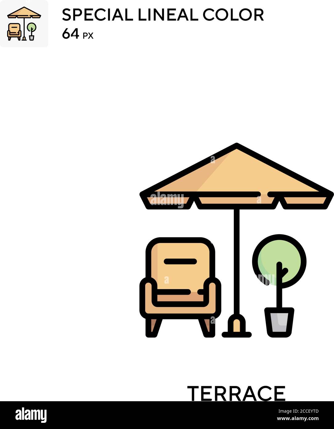 Terrace Special lineal color icon. Illustration symbol design template ...