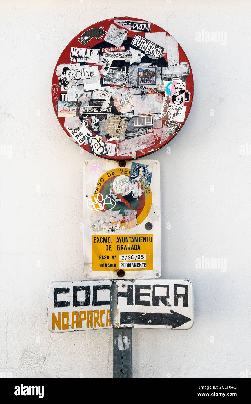 Pasted traffic sign hi-res stock photography and images - Alamy