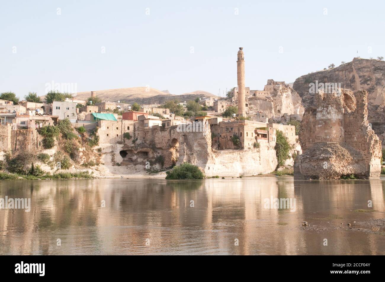 A view of the Tigris river and the ancient Kurdish village of Hasankeyf ...