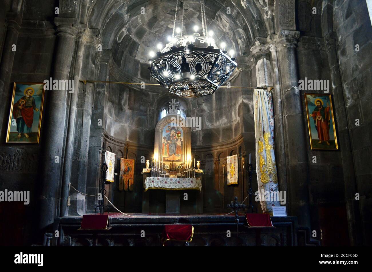 Armenia Geghard Monastery Altar Stock Photo - Alamy