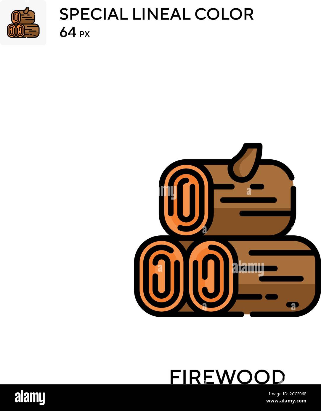 Firewood Special lineal color icon. Illustration symbol design template ...