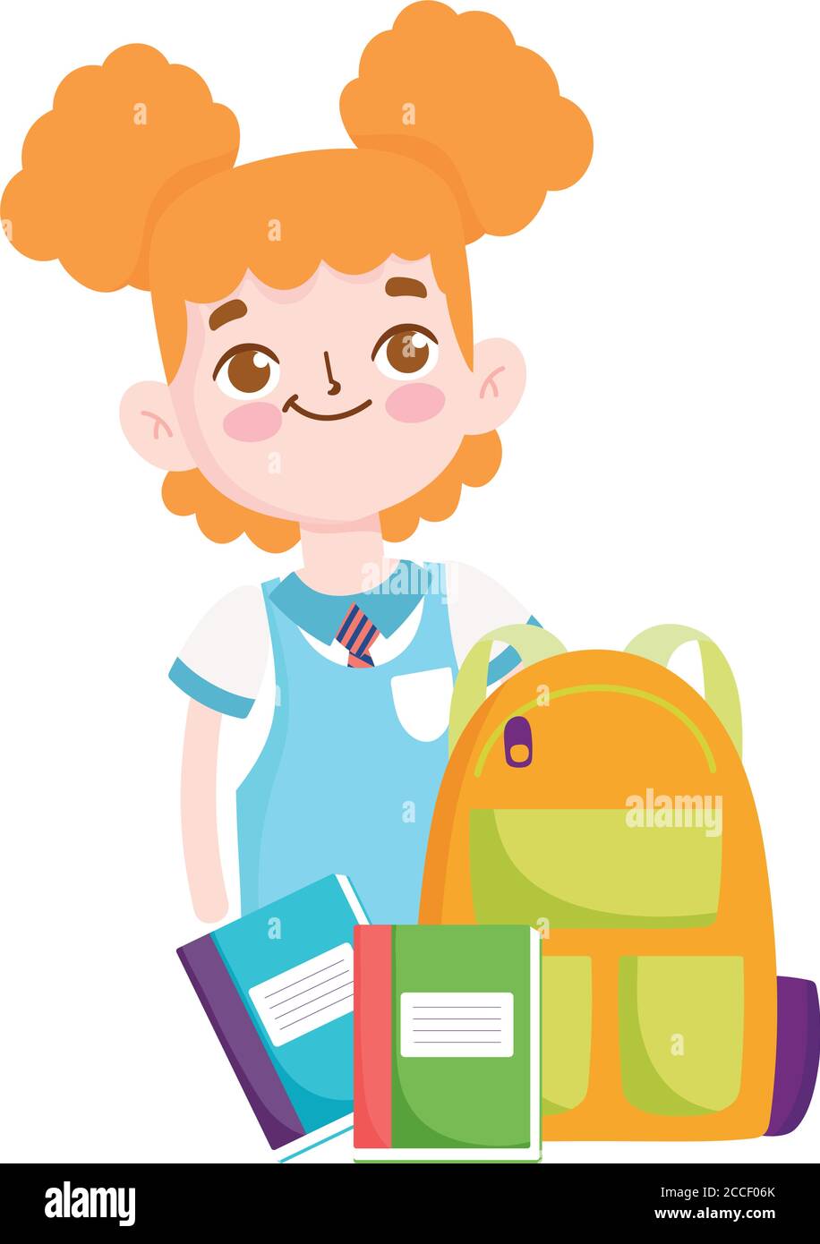 back to school, student girl backpack books elementary education ...