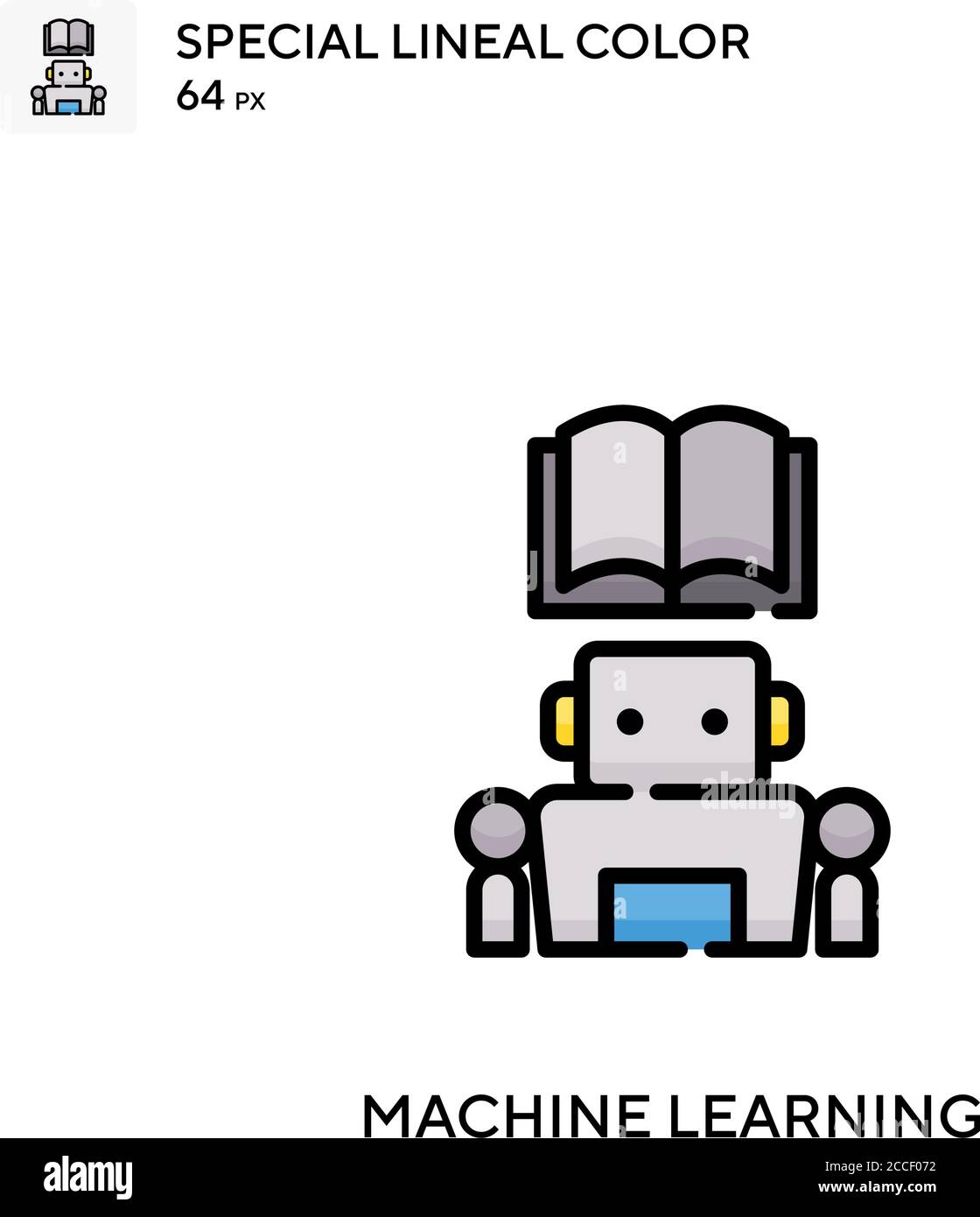 Machine learning Special lineal color icon. Illustration symbol design ...