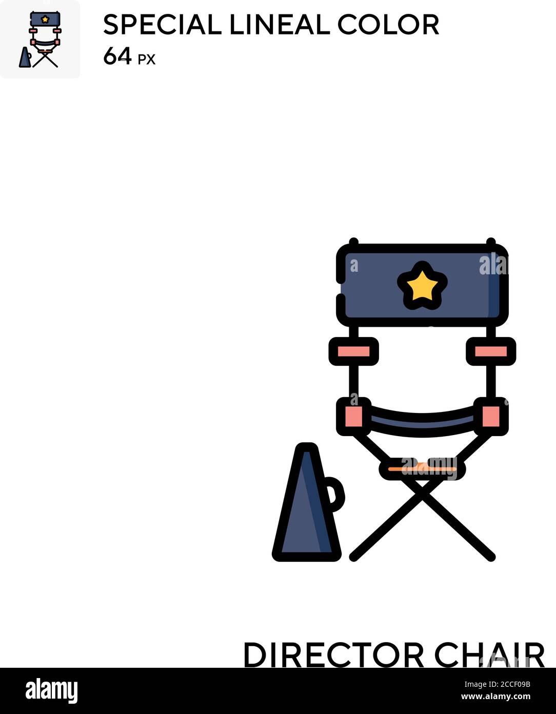 Director chair Special lineal color icon. Illustration symbol design ...