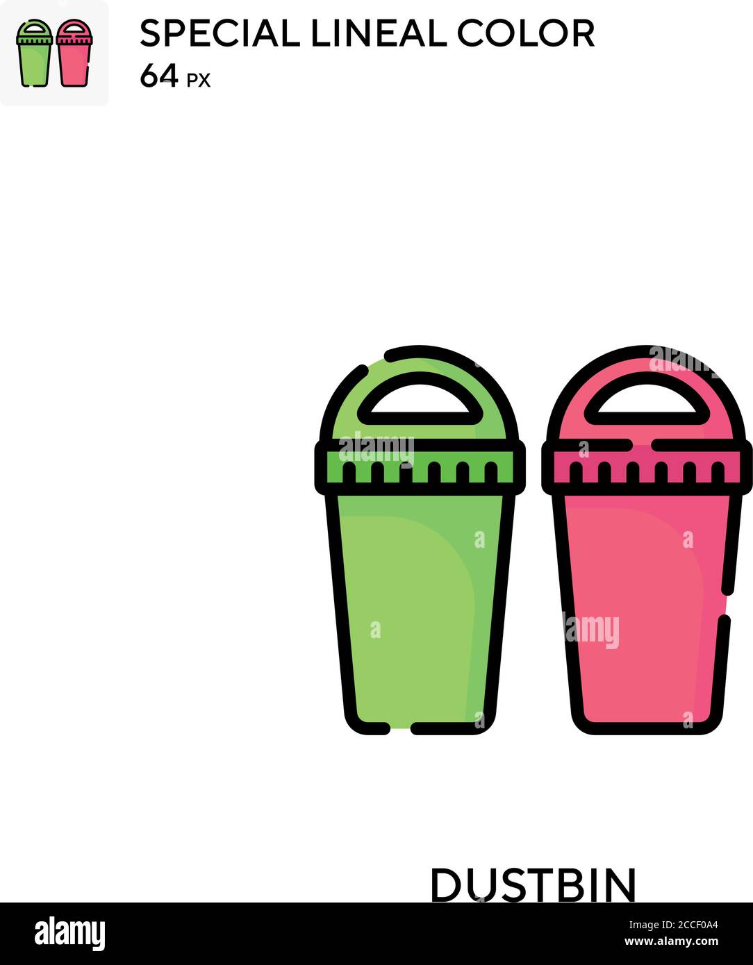 Dustbin Special lineal color icon. Illustration symbol design template ...