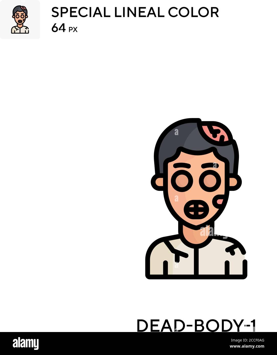 Dead-body-1 Special lineal color icon. Illustration symbol design template for web mobile UI ...