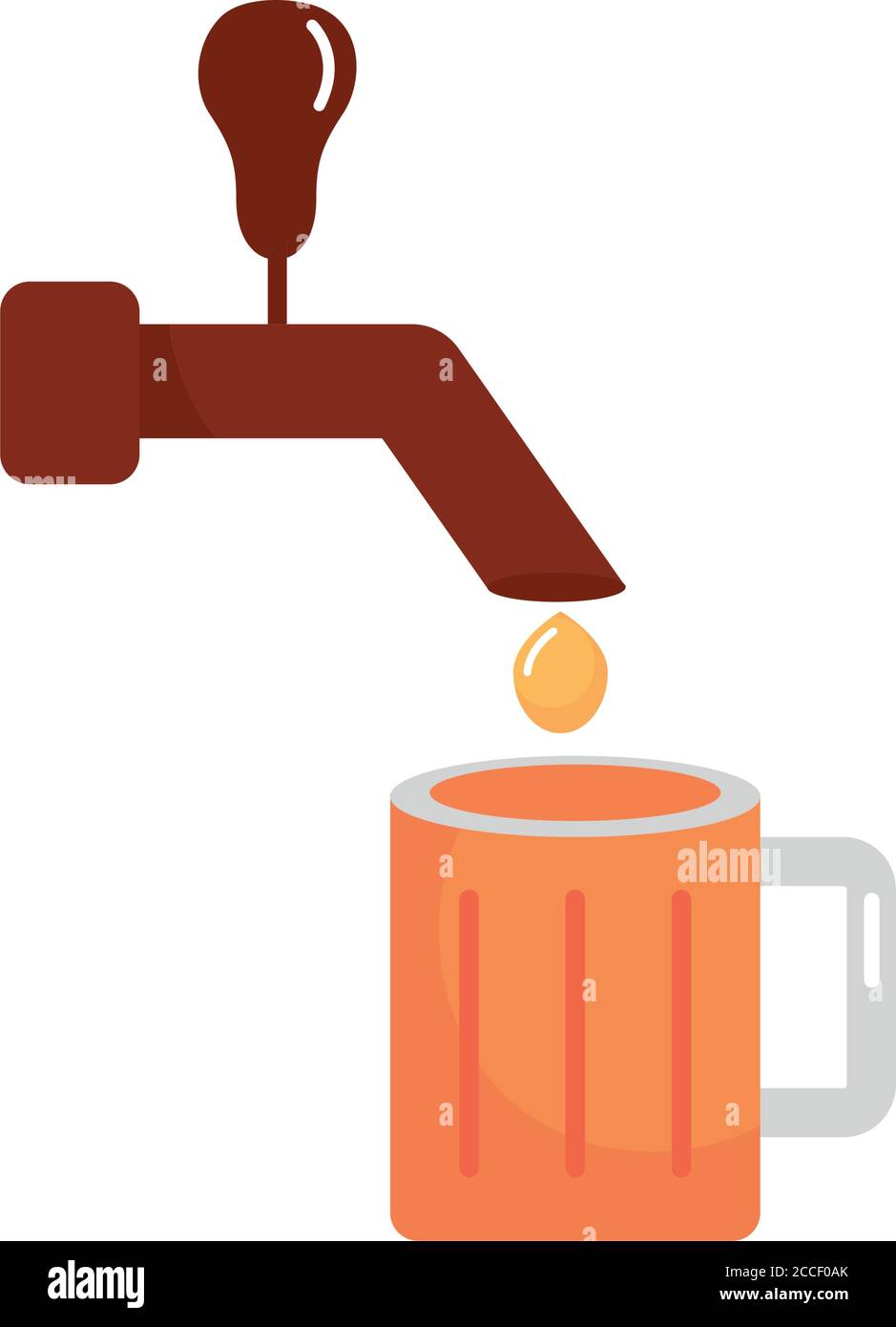 tap and beer mug icon over white background, flat style, vector ...
