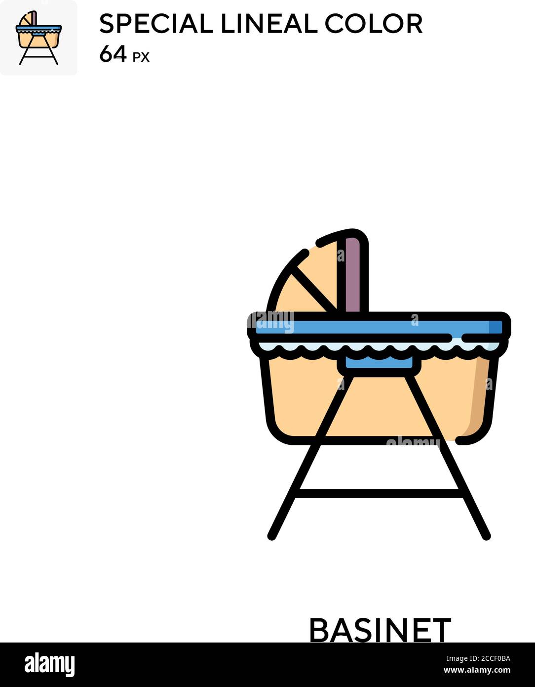 Basinet Special lineal color icon. Illustration symbol design template ...