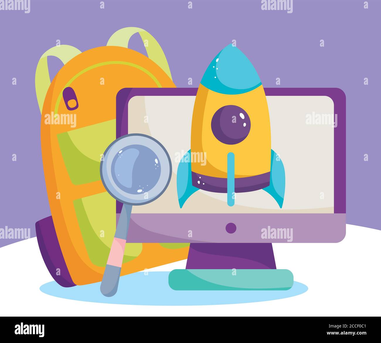 back to school, computer monitor rocket backpack magnifier elementary ...