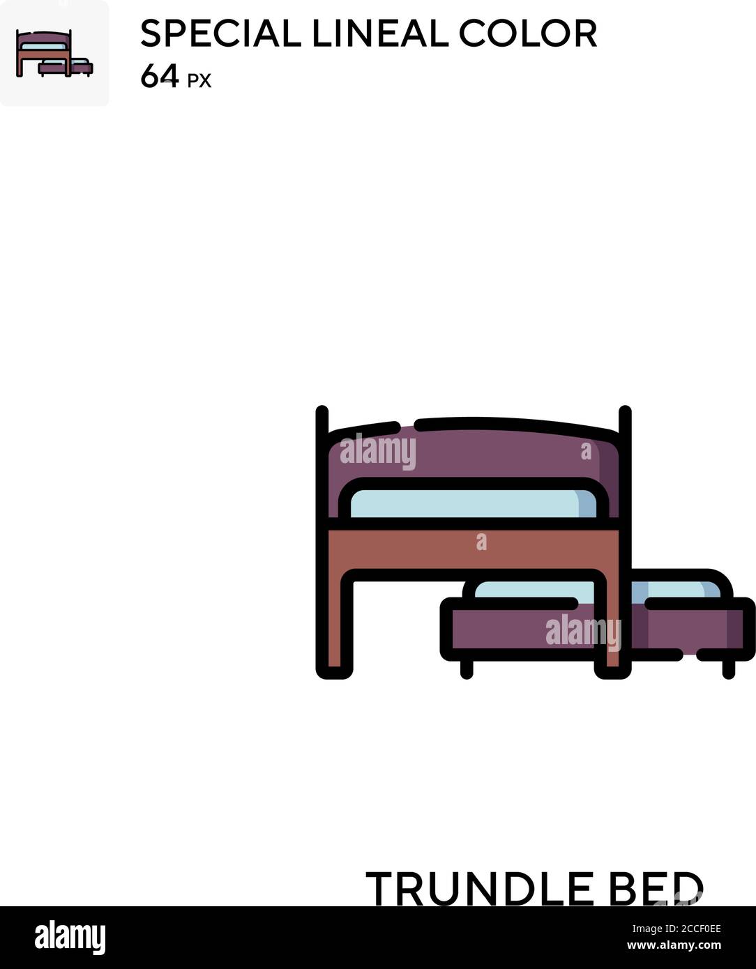 Trundle bed Special lineal color icon. Illustration symbol design ...