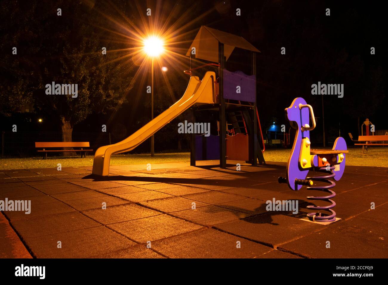 Empty Park At Night