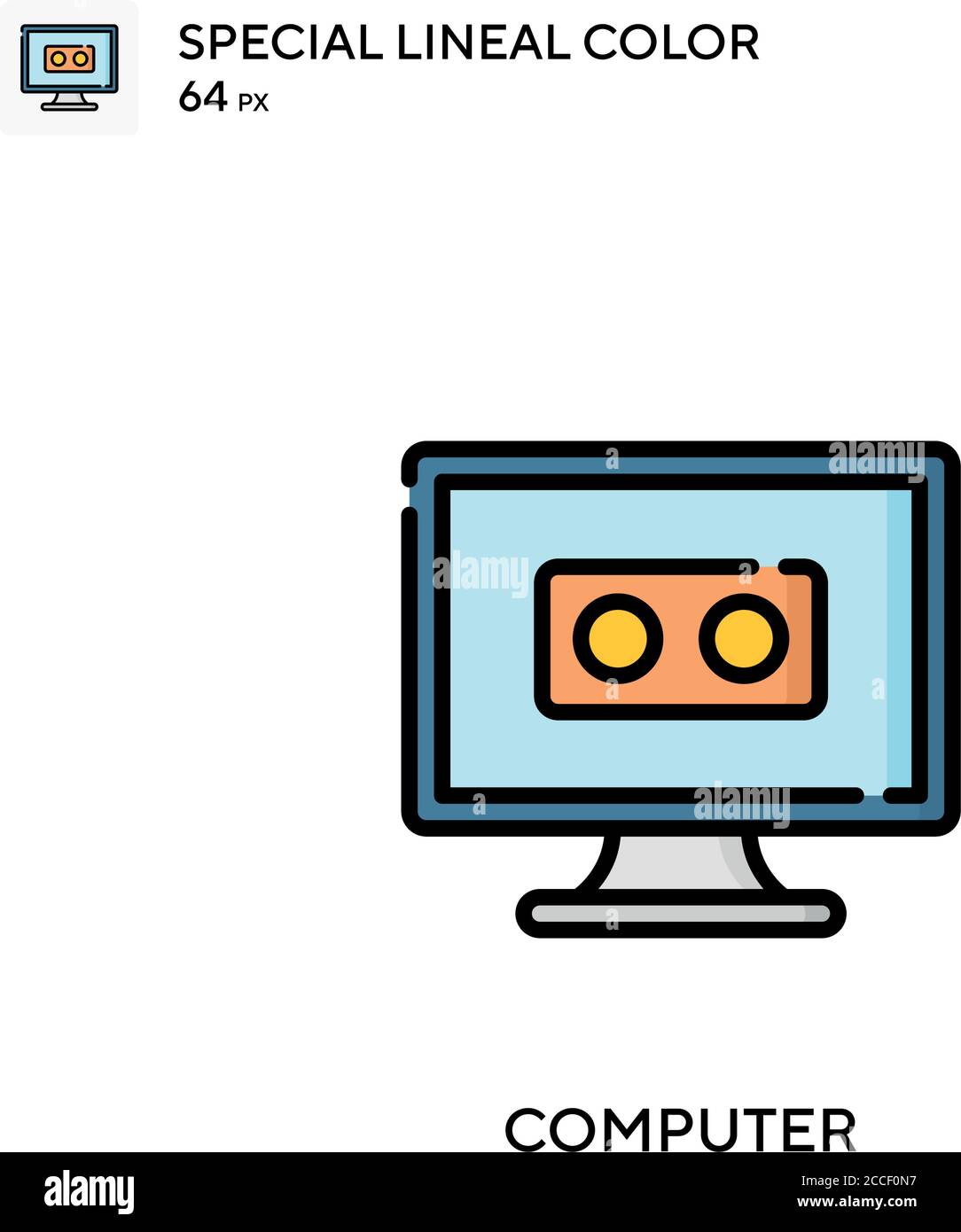 Computer Special lineal color icon. Illustration symbol design template ...