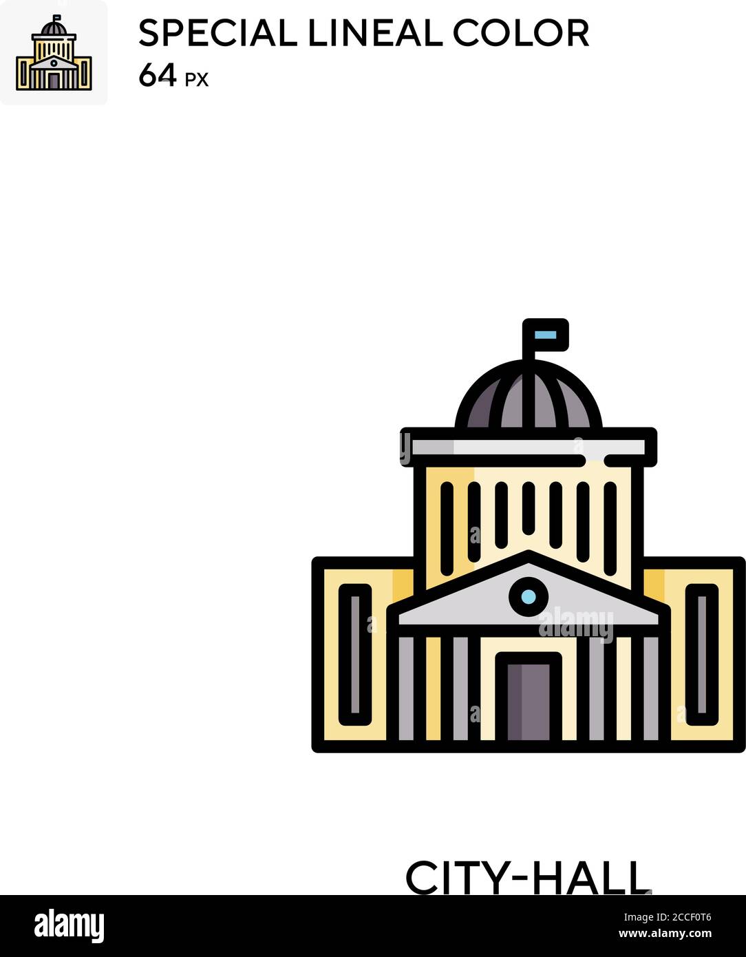 City-hall Special lineal color icon. Illustration symbol design ...