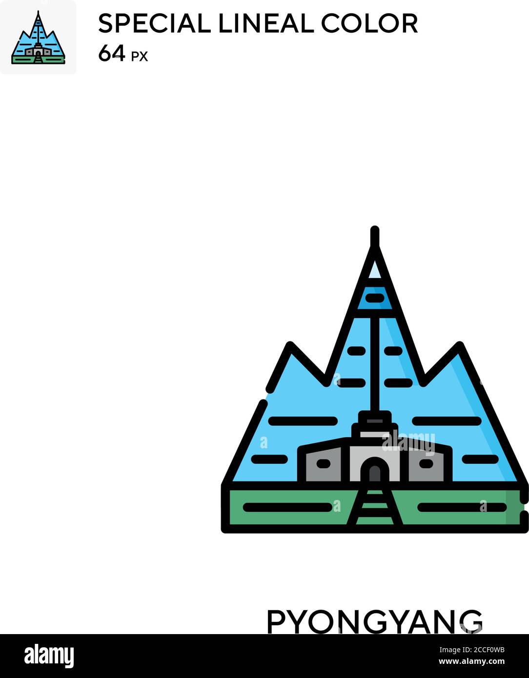 Pyongyang Special lineal color icon. Illustration symbol design template for web mobile UI ...