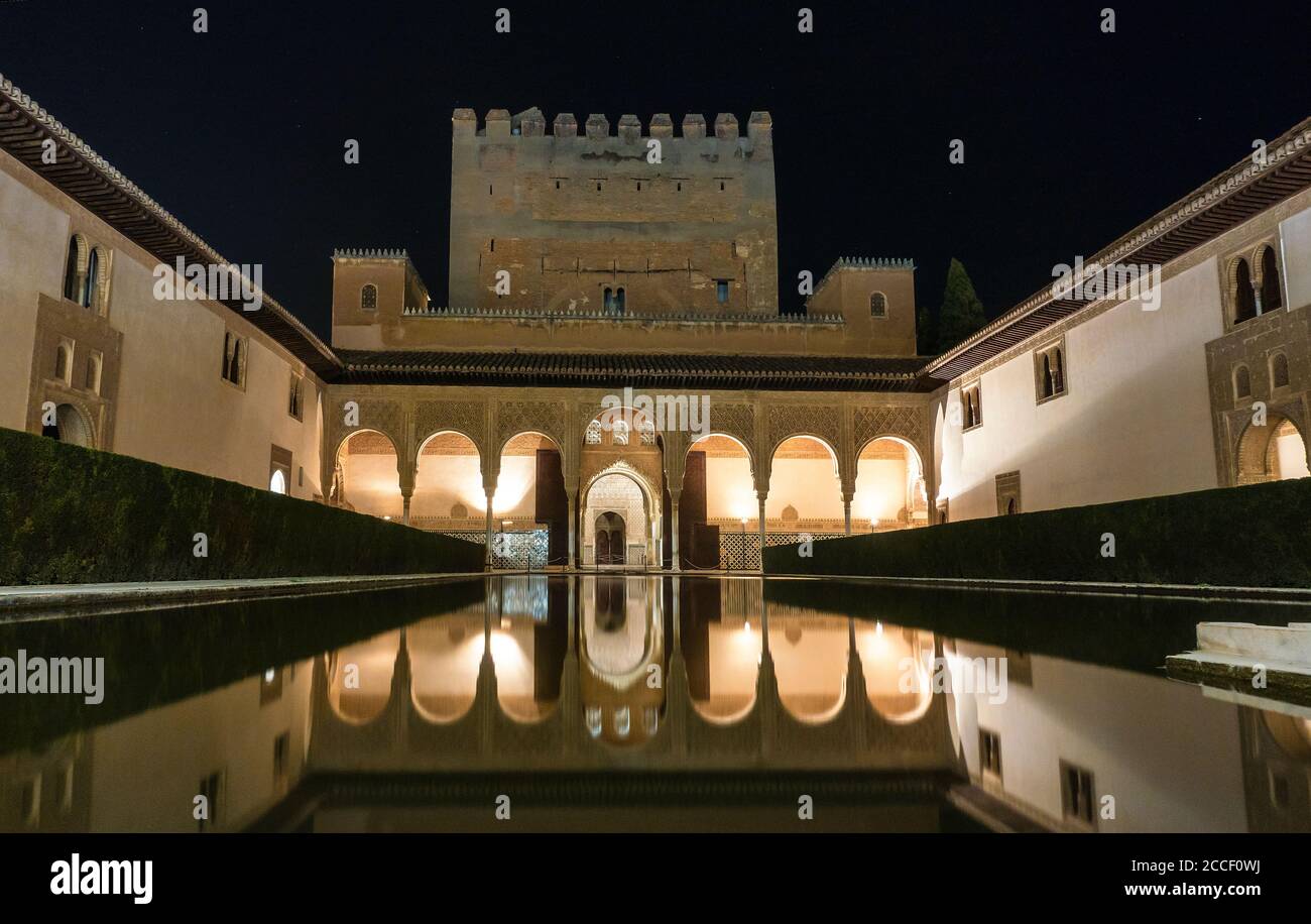 Granada (Spain), Alhambra, Palacios Nazaries, Patio de Arrayanes ...