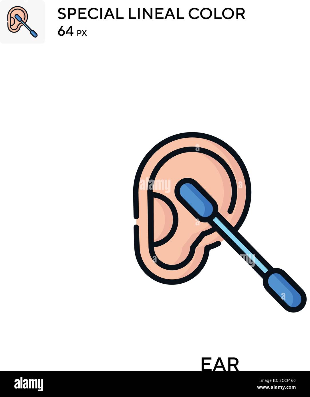Ear Special lineal color icon. Illustration symbol design template for ...