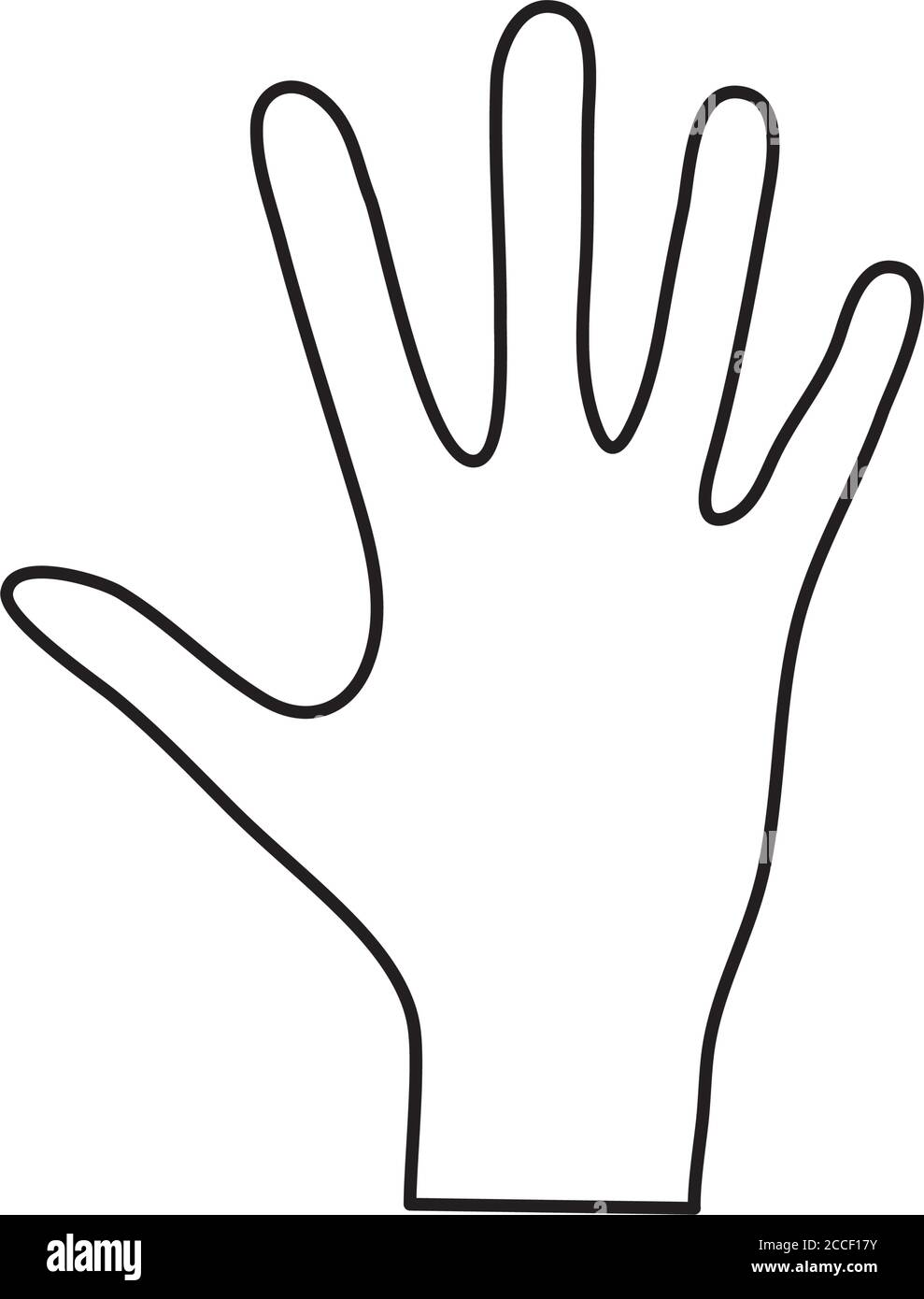 human body concept, hand icon over white background, line style, vector ...