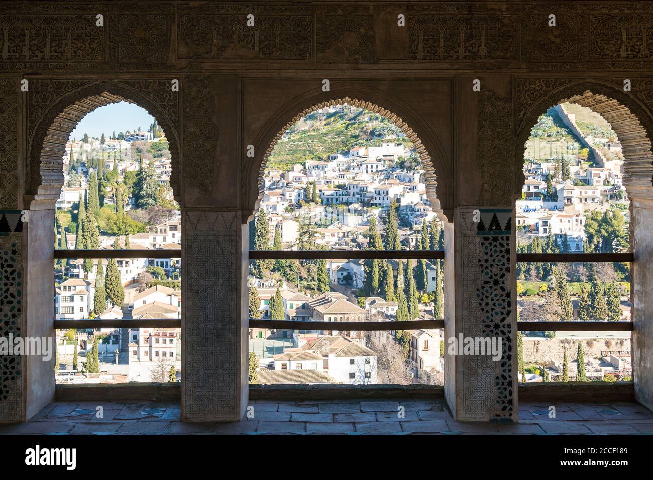 Spain, Granada, Alhambra, Partal, Torre de las Damas, lady tower, view ...