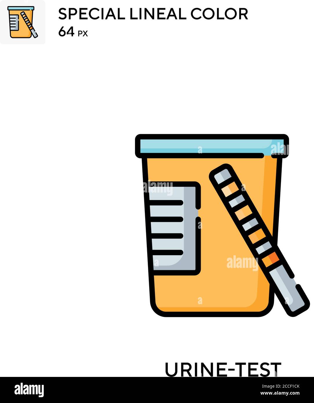 Urine-test Special lineal color icon. Illustration symbol design ...